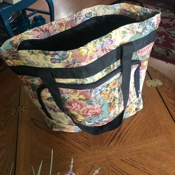 Vintage | Bags | Vintage Floral Tapestry Tote Bag | Poshmark